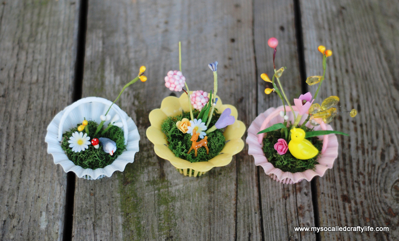 DIY Vintage Mini Basket Spring Gardens - My So Called Crafty Life